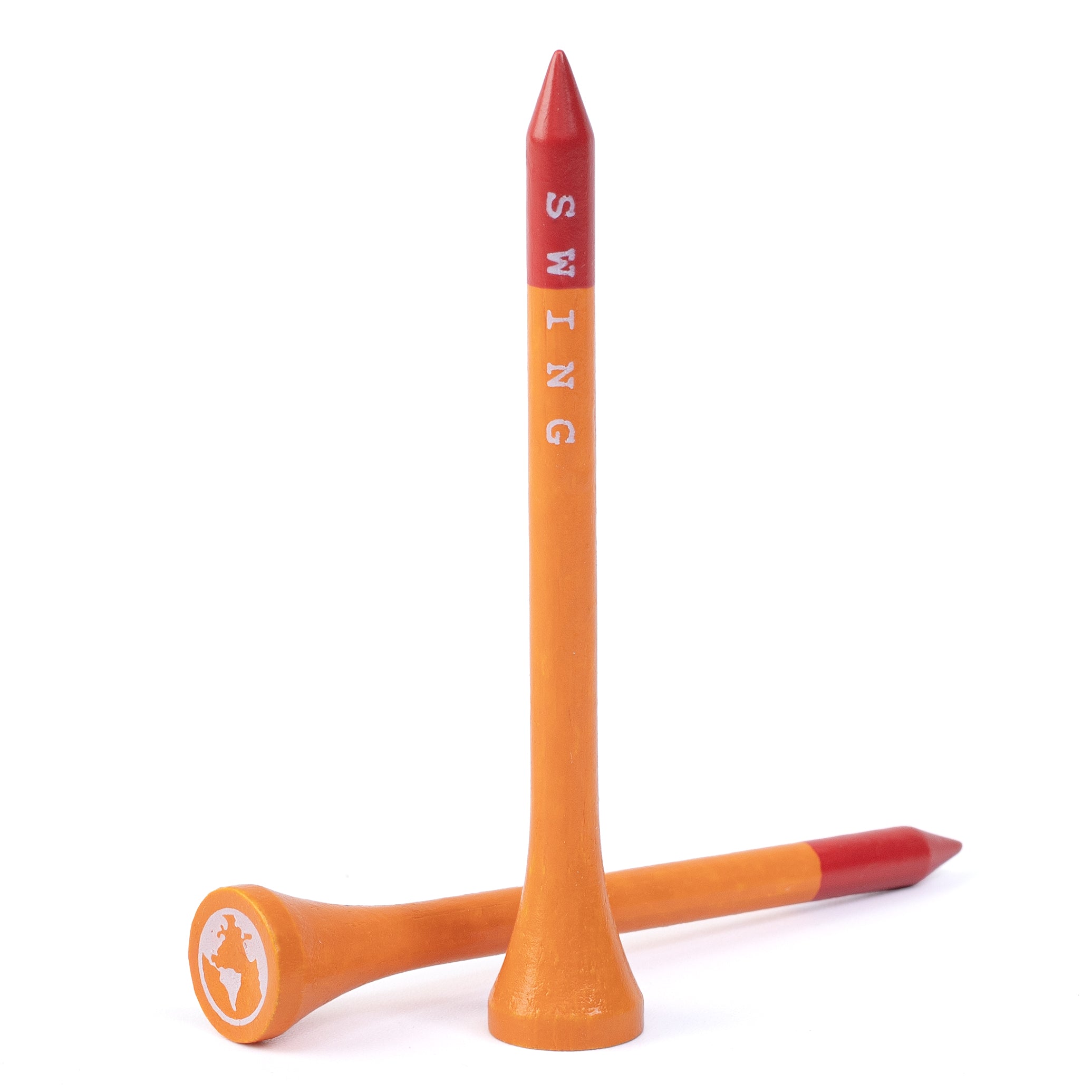 Green Swing | Coral Edition 70mm Bamboo Golf Tees Orange & Red