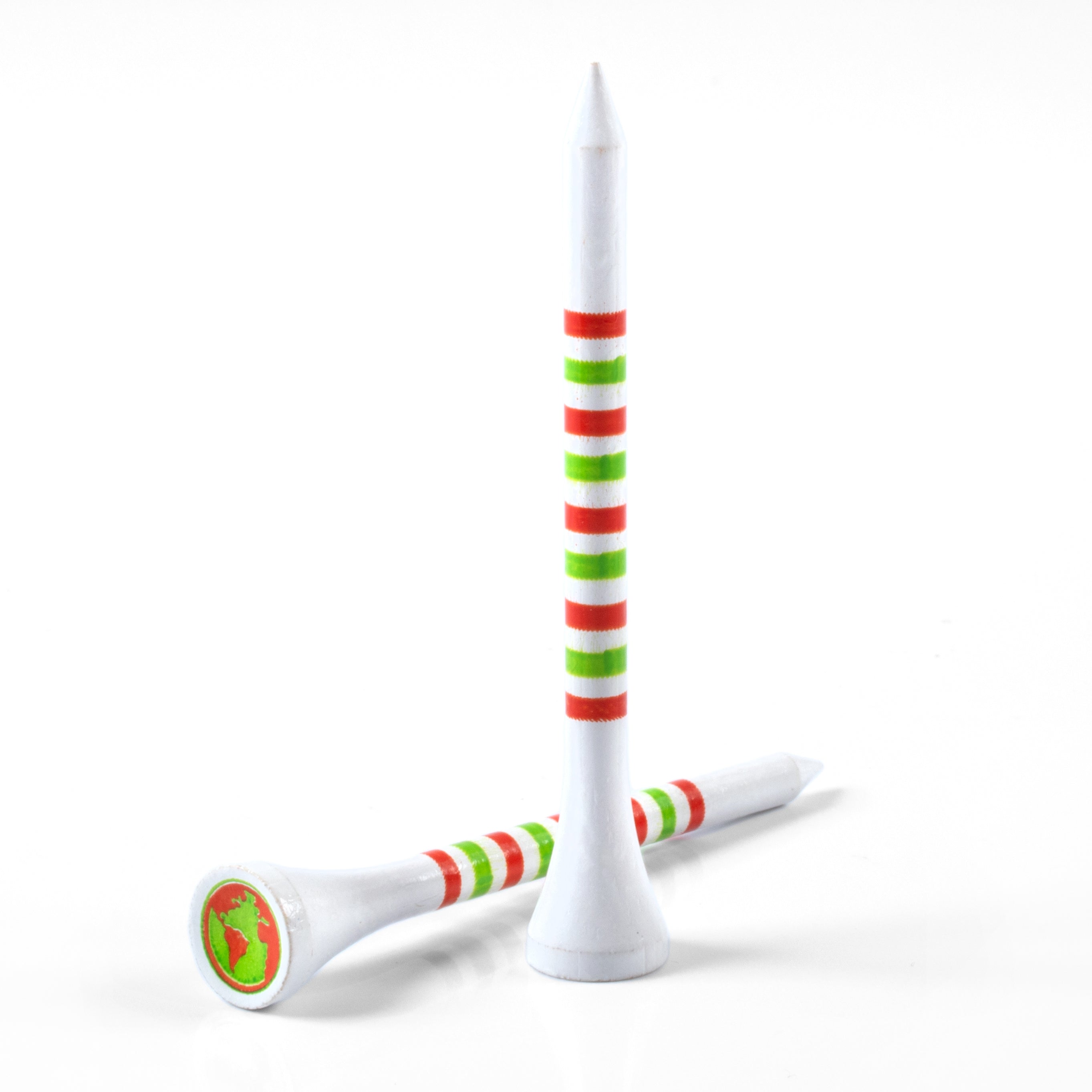 Green Swing | Candy Cane Christmas Edition 70mm Bamboo Golf Tees