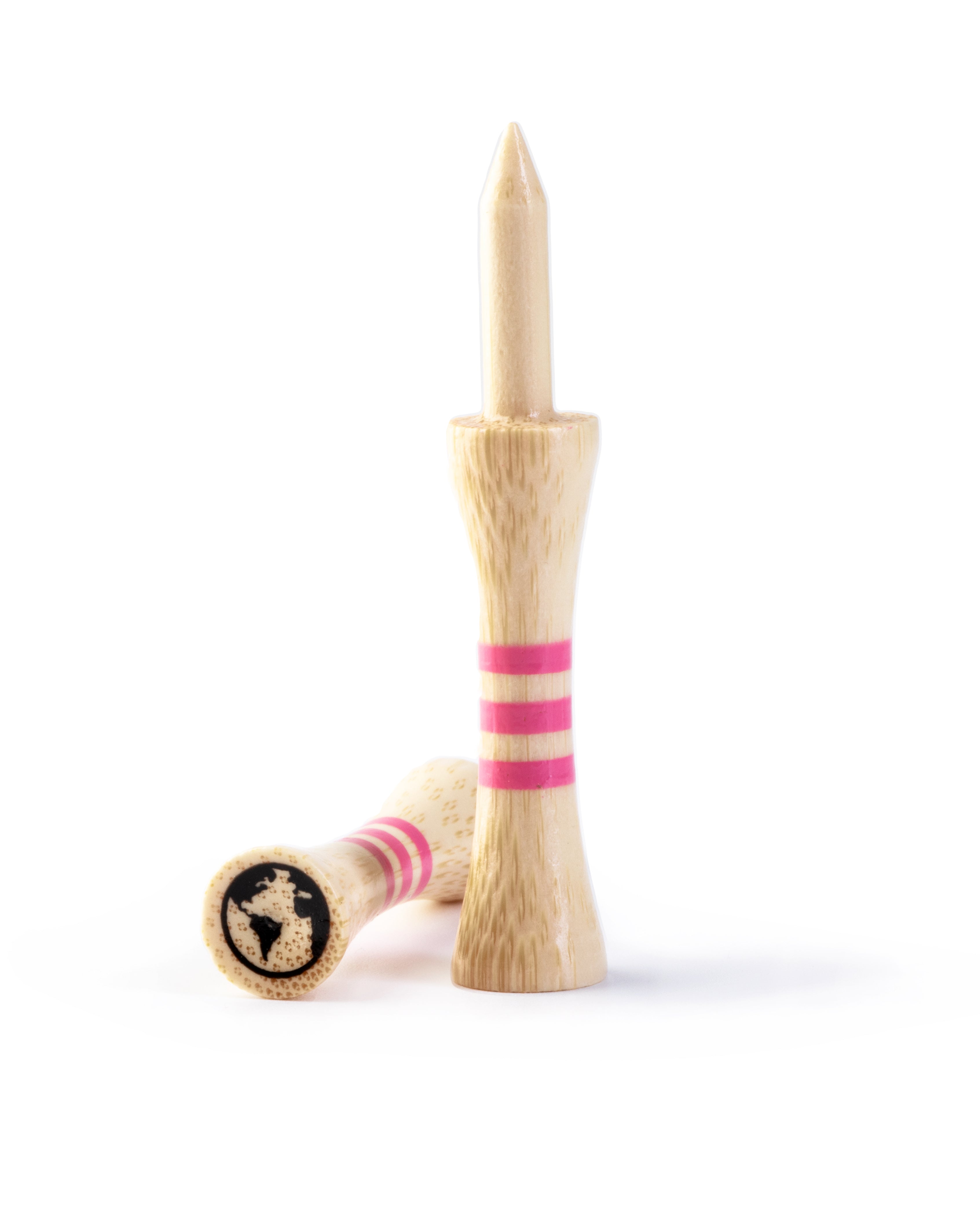 60mm Pink Bamboo Castle Golf Tees 20pcs – Green Swing